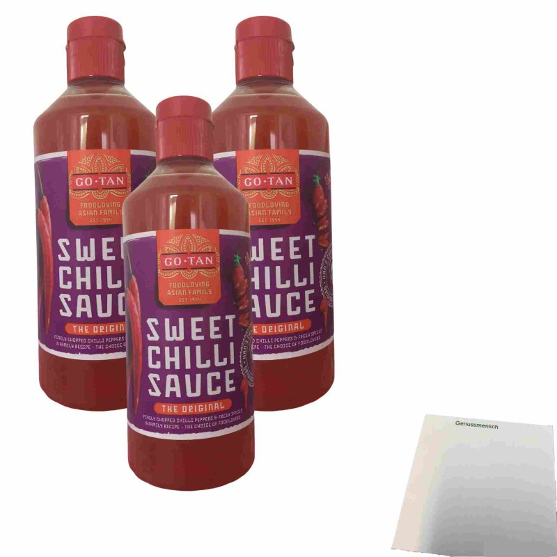 GoTan Sweet-Chlli Sauce The Original 3er Pack (3x 500ml Flasche) + us