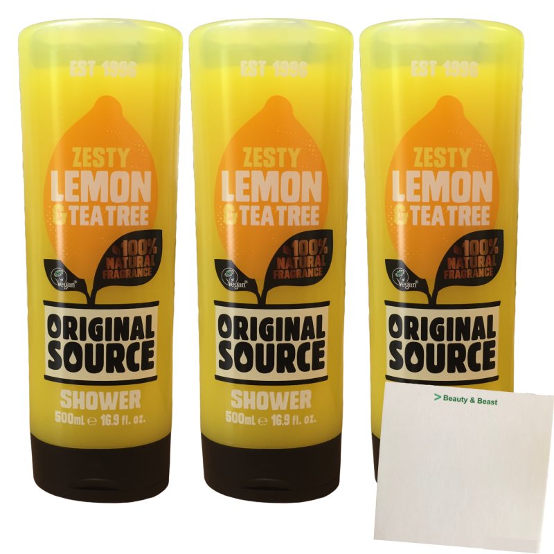 Original Source Zesty Lemon & Tea Tree Duschgel 3er Pack (3x500ml Fla