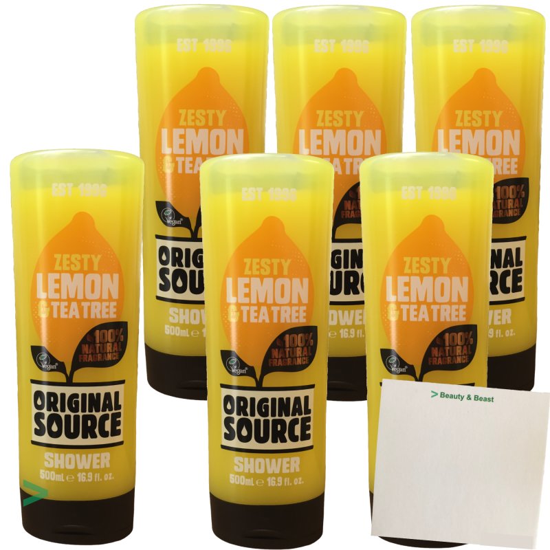 Original Source Zesty Lemon & Tea Tree Duschgel 6er Pack (6x500ml Fla