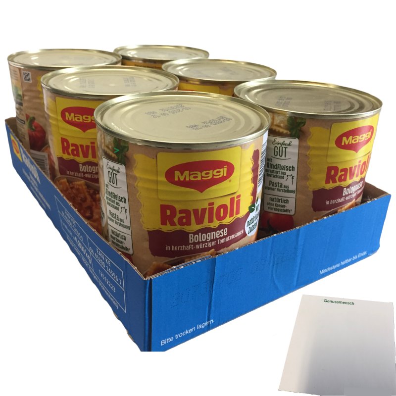 Maggi Ravioli Bolognese in herzhaft würziger Tomatensauce 6er Pack (6