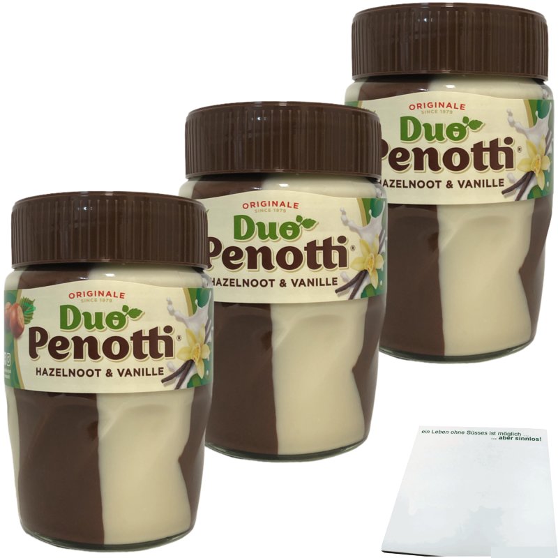 Duo Penotti Hazelnoot & Vanillie 3er Pack (Haselnuss & Vanille, 3x400