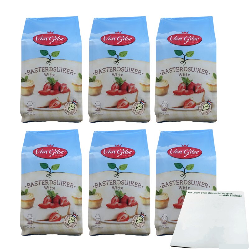 Van Gilse Basterdsuiker Witte, Zucker zum backen von Kuchen 6er Pack