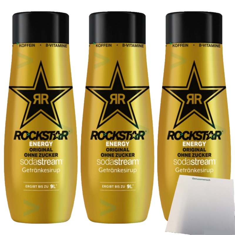 SodaStream Rockstar Original ohne Zucker Getränkesirup 3er Pack (3x0,