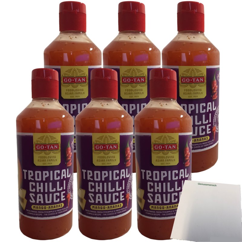 GoTan Sweet Chilli Sauche Mango & Ananas 6er Pack (6x500ml Flasche)