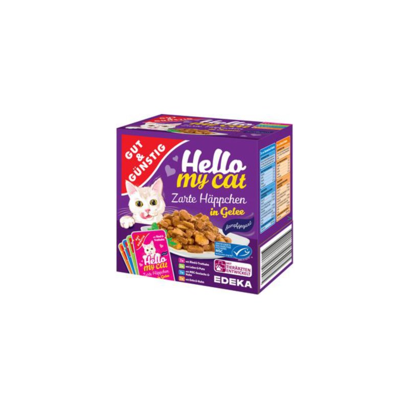 G&G Hello my cat Zarte Häppchen in Gelee 6er Pack (48x100g Packung)