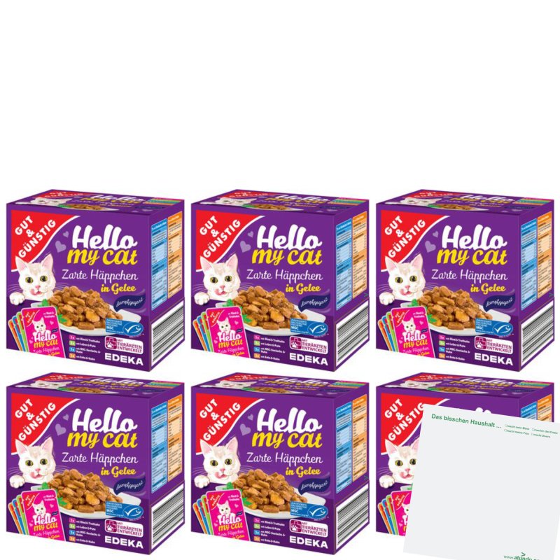 G&G Hello my cat Zarte Häppchen in Gelee 6er Pack (48x100g Packung)