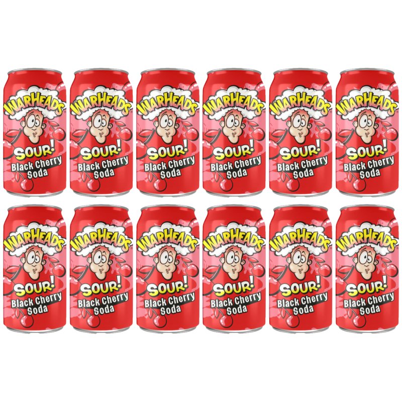 Warheads Black Cherry Sour Soda 12er Pack (12x355ml Dose)
