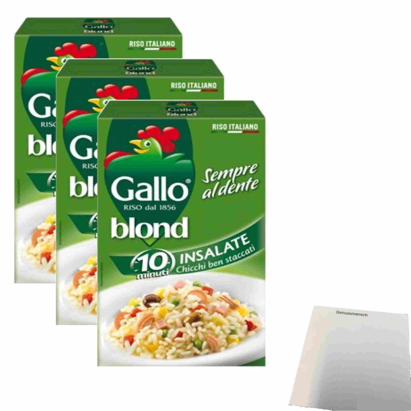 Gallo Riso Blond Risotti Insalate Reissalate 3er Pack (3x1kg Packung)