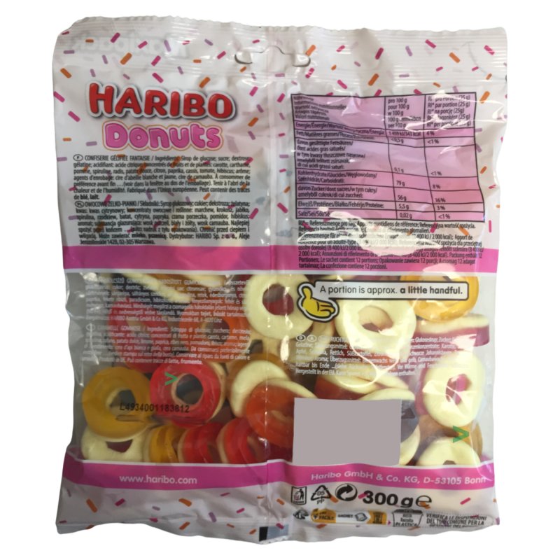 Haribo Donuts Maxipack 6er Pack (6x300g Beutel) + usy Block