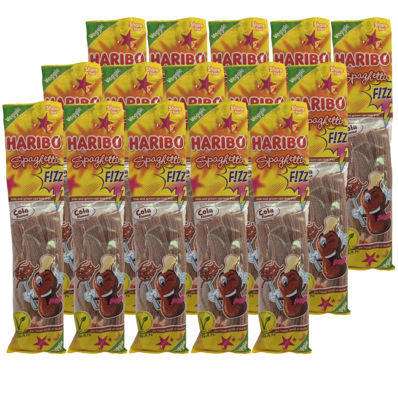 Haribo Spaghetti Fizz Cola Flavour Veggie (15x200g Packung)