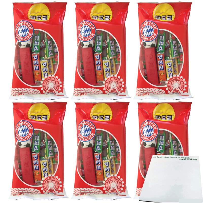 FC Bayern München PEZ-Spender inkl. Nachfüllungen 6er Pack (6x85g Pac