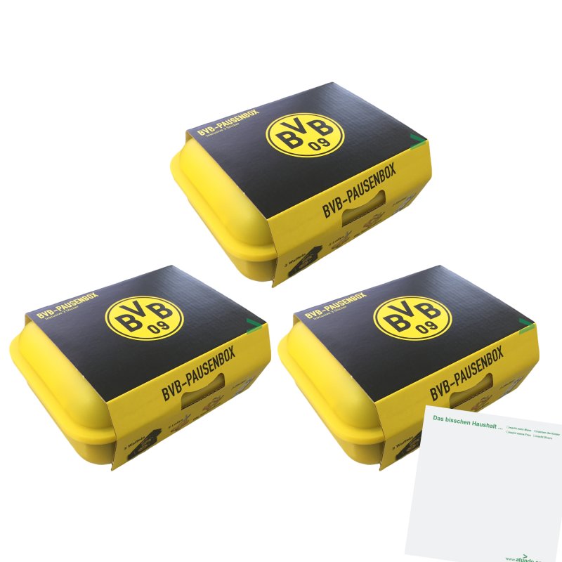 BVB Pausenbox 3er Pack (3x275g Dose) + usy Block