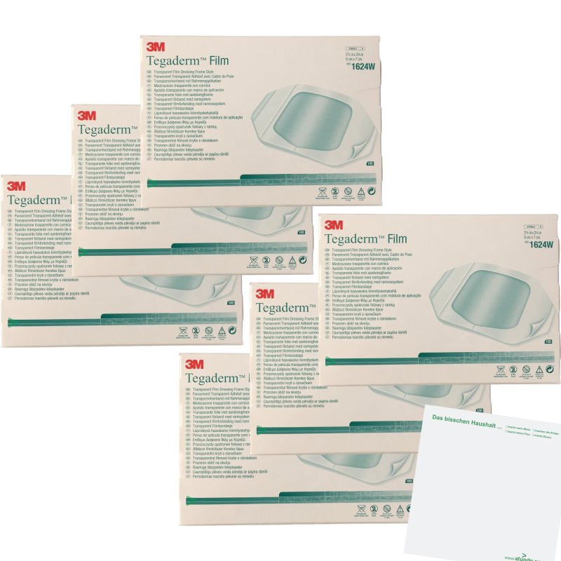 3M Tegaderm Film 1624W 6er Pack (6x100x 6x7cm Packung) + usy Block