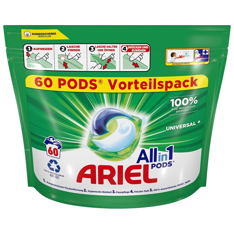 Ariel All-in-1 Pods Universal+ 60WL (60 Ariel Pods)