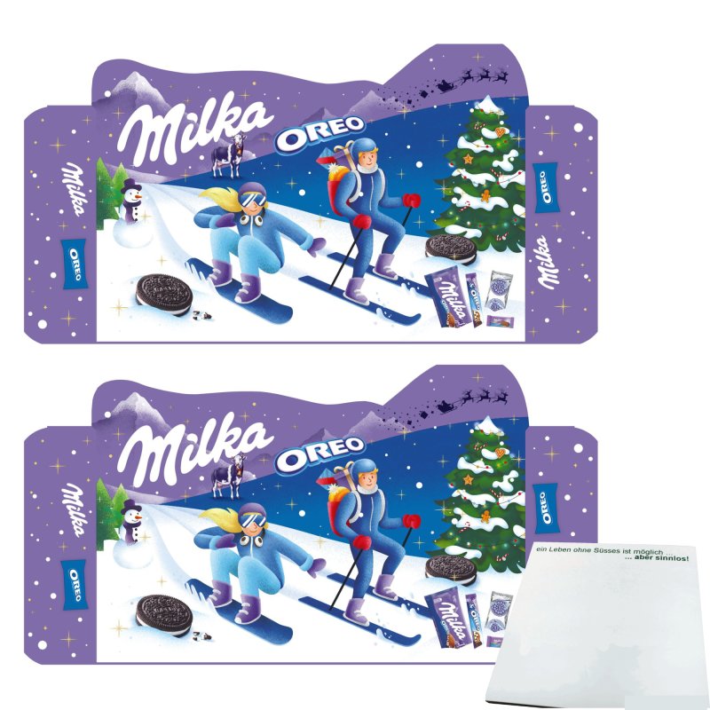 Milka Geschenkbox Oreo 2er Pack (2x182g Packung) + usy Block
