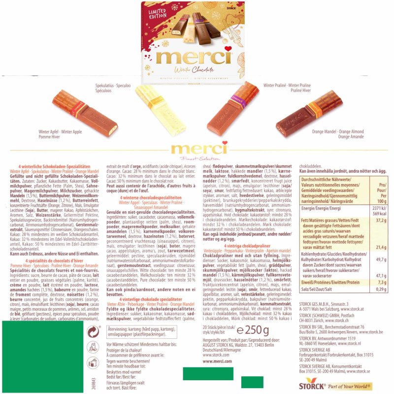 merci Winter Chocolate Limited Edition (250g Packung)