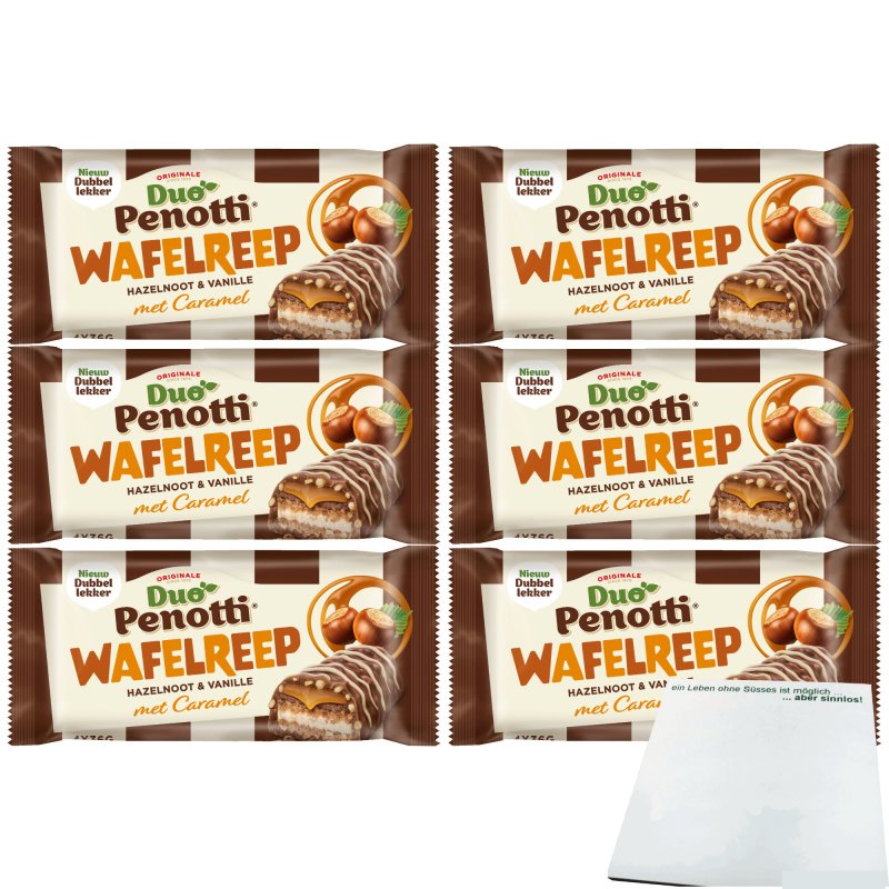 Duo Penotti Waffelriegel Haselnuss & Vanillie mit Karamell 6er Pack