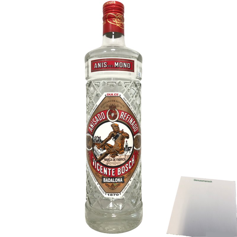 ANIS DEL MONO - Dulce 35% Vol. (1L Flasche) + usy Block