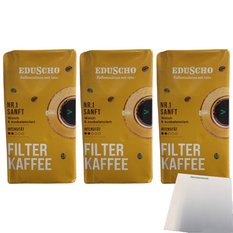 Eduscho Filterkaffee Nr.1 Sanft 3er Pack (3x500g Packung) + usy Block
