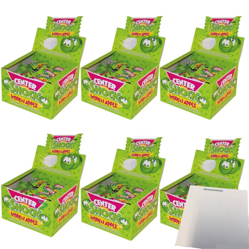 Center Shock Apfel Kaugummis extra sauer 600 Stück (6x 400g Packung)