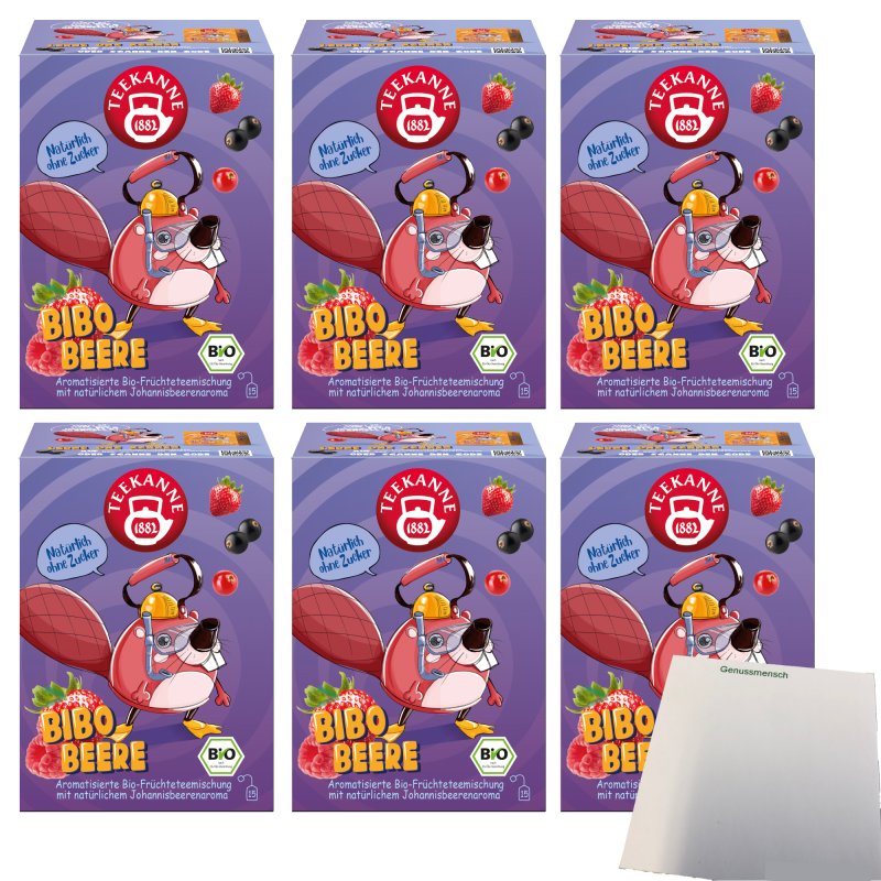 Teekanne Bibo Beere 6er Pack (6x 15x2,5g Teebeutel) + usy Block