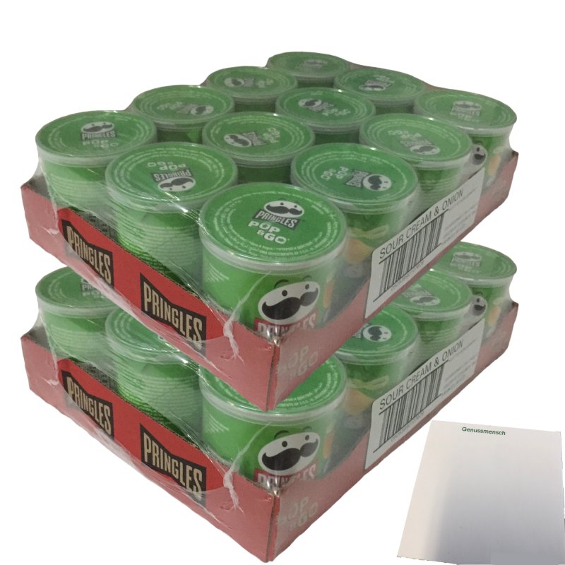 Pringles Sour Cream & Onion Chips Stapelchips 24er (24x40g Packung)