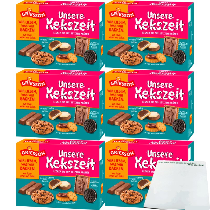 Griesson Unsere Kekszeit 6er Pack (6x397g Packung) + usy Block
