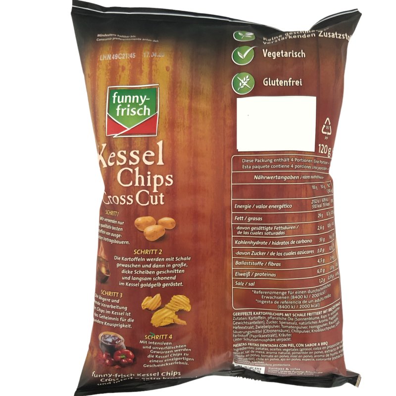 Funny-Frisch Kesselchips Cross Cut Ranch Sauce Style Kartoffelchips ...