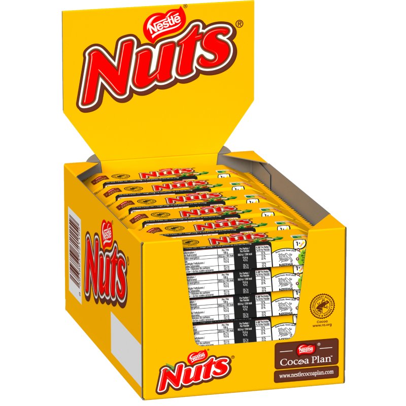 Nestle Nuts Haselnuss Schokoladenriegel (24x42g Riegel)