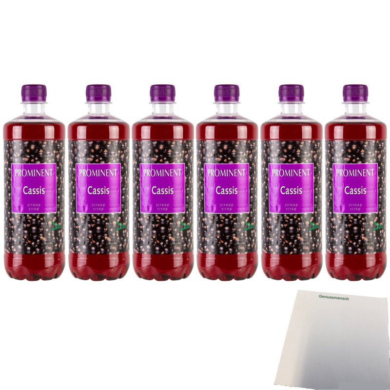 Vruchtensiroop Cassis 6er Pack (6x750ml Flasche Getränke-Sirup Schwar
