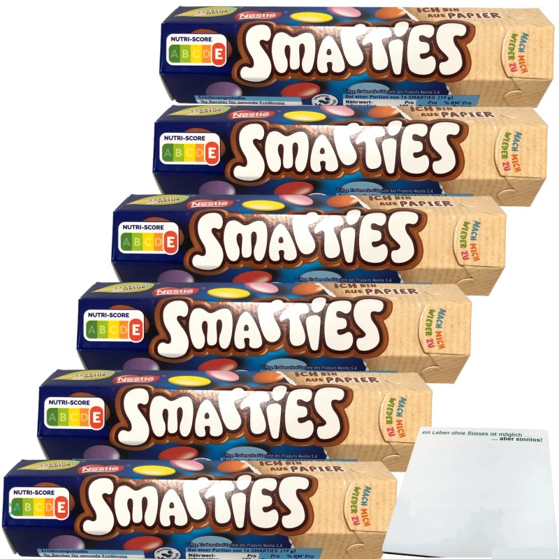 Nestle Smarties Einzelrolle Hexagon-Rolle 6er Pack (6x38g) + usy Bloc