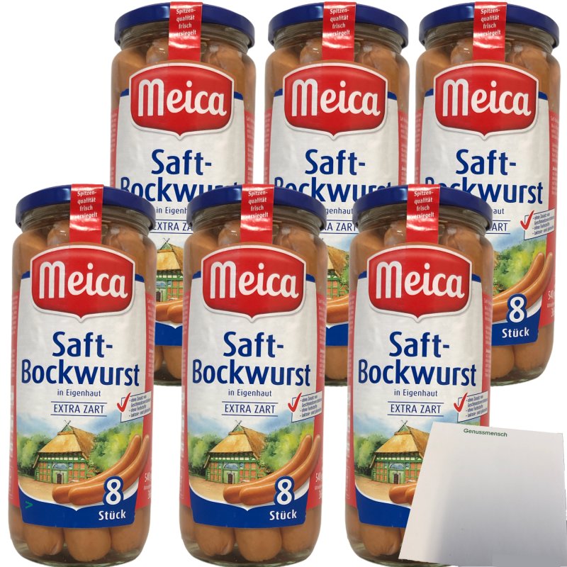 Meica Saft-Bockwurst in Eigenhaut 8 Würstchen extra zart 6er Pack (6x