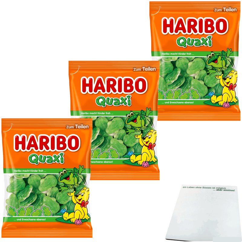 Haribo Quaxi Fröschli Fruchtgummi Frösche mit Schaumzuckerboden 3er P