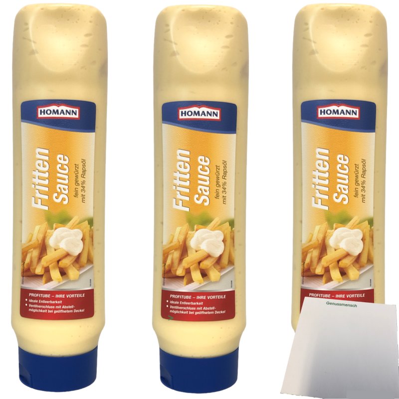 Homann Fritten Sauce feinwürzig und leicht mit 34% Rapsöl 3er Pack (3