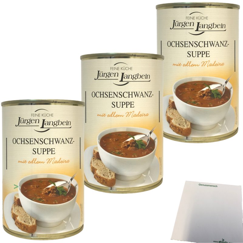 Jürgen Langbein Ochsenschwanz-Suppe mit edlem Madeira 3er Pack (3x0,4