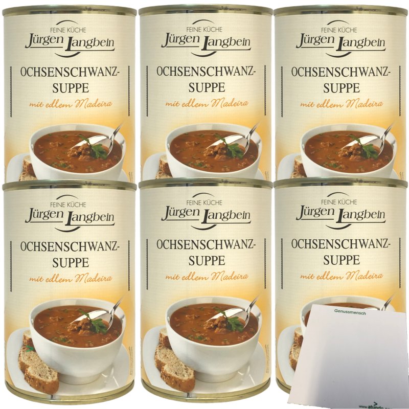 Jürgen Langbein Ochsenschwanz-Suppe mit edlem Madeira 6er Pack (6x0,4