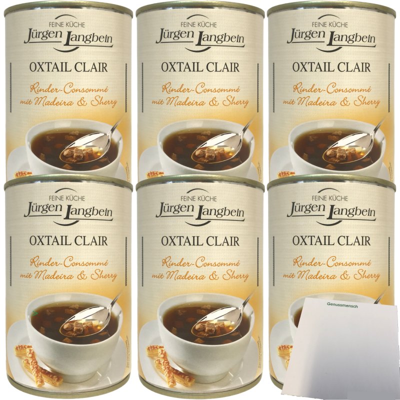 Jürgen Langbein Oxtail Clair Klare Rinder-Consomme 6er Pack (6x400ml