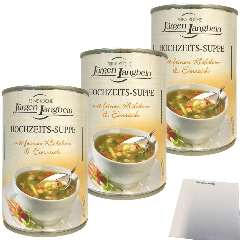 Jürgen Langbein Hochzeitssuppe mit feinen Klößchen und Eierstich 3er