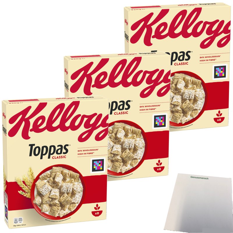 Kellogg's Toppas Cerealien Knusperfrühstück 3er Pack (3x330g Packung)