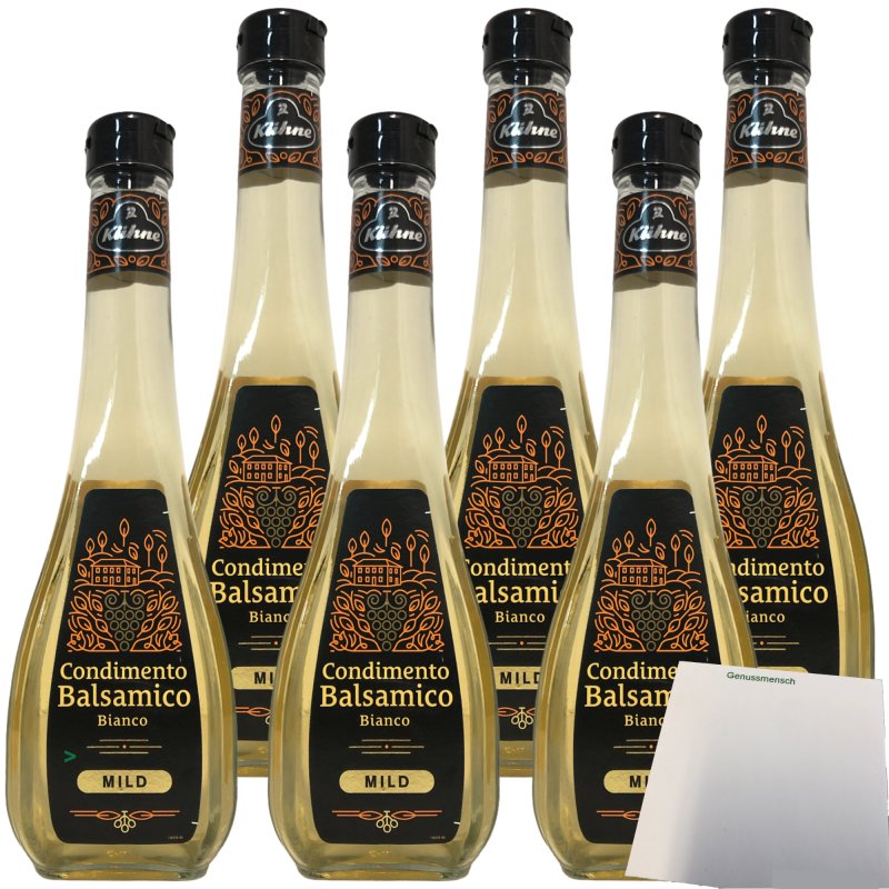 Kühne Essig Condimento Balsamico Bianco weißer Balsamico mild 6er Pac