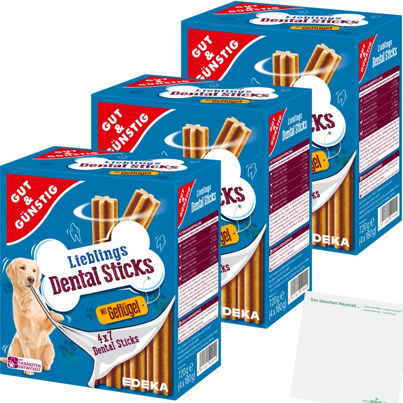 Gut & Günstig Lieblings Denta Sticks Multipack 3er Pack (3x720g Packu