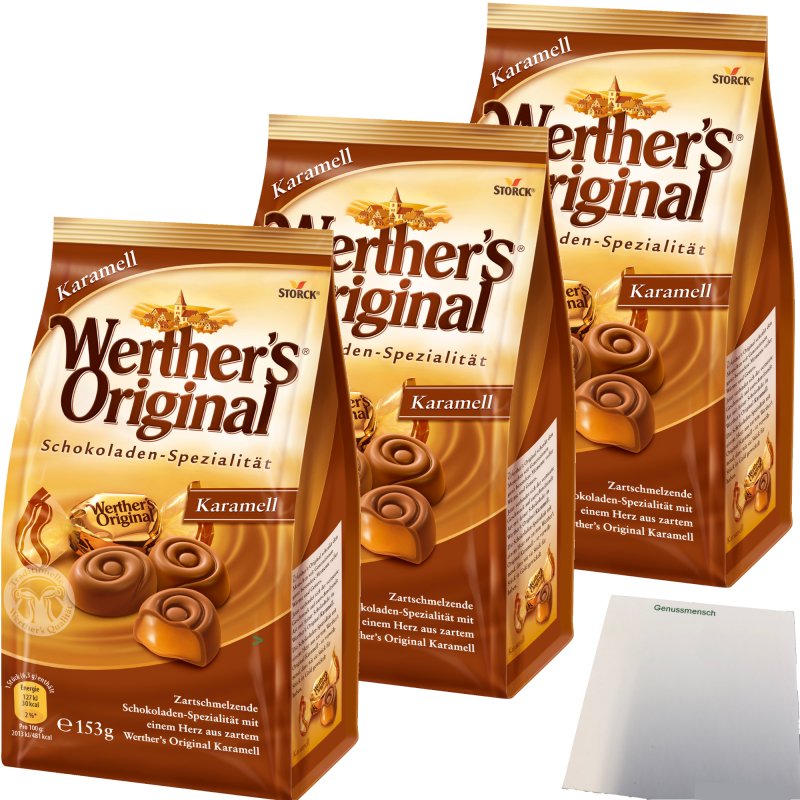 Werthers Original Karamell Schokoladen Spezialität 3er Pack (3x153g B