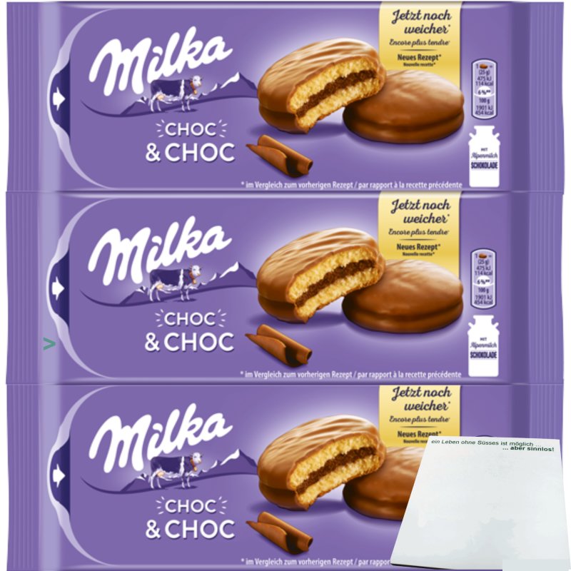 Milka Choc & Choc Kuchen mit Schokoladencreme 3er Pack (3x175g Packun