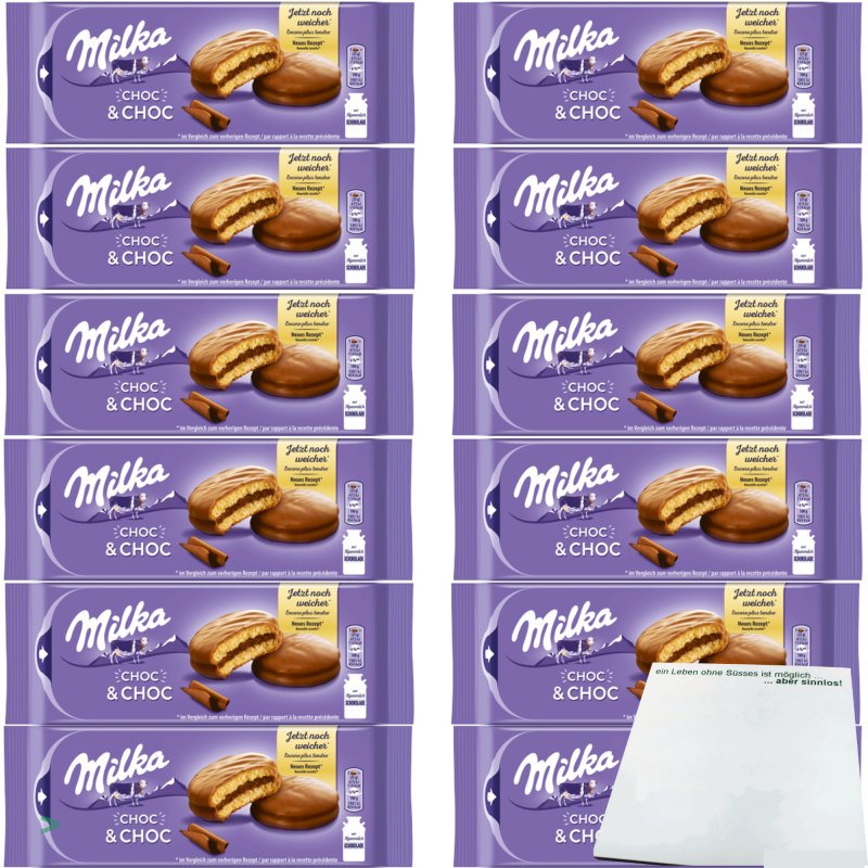Milka Choc & Choc Kuchen mit Schokoladencreme 12er Pack (12x175g Pack
