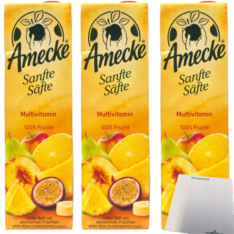 Amecke Sanfte Säfte Multivitamin 100% Frucht 3er Pack (3x1 Liter) + u