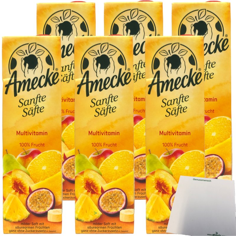 Amecke Sanfte Säfte Multivitamin 100% Frucht 6er Pack (6x1 Liter) + u