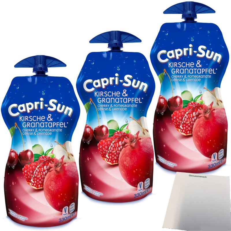 Capri Sun Kirsche & Granatapfel 3er Pack (3x330ml Quetschtüte) + usy