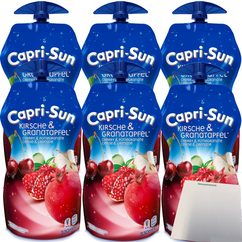 Capri Sun Kirsche & Granatapfel 6er Pack (6x330ml Quetschtüte) + usy