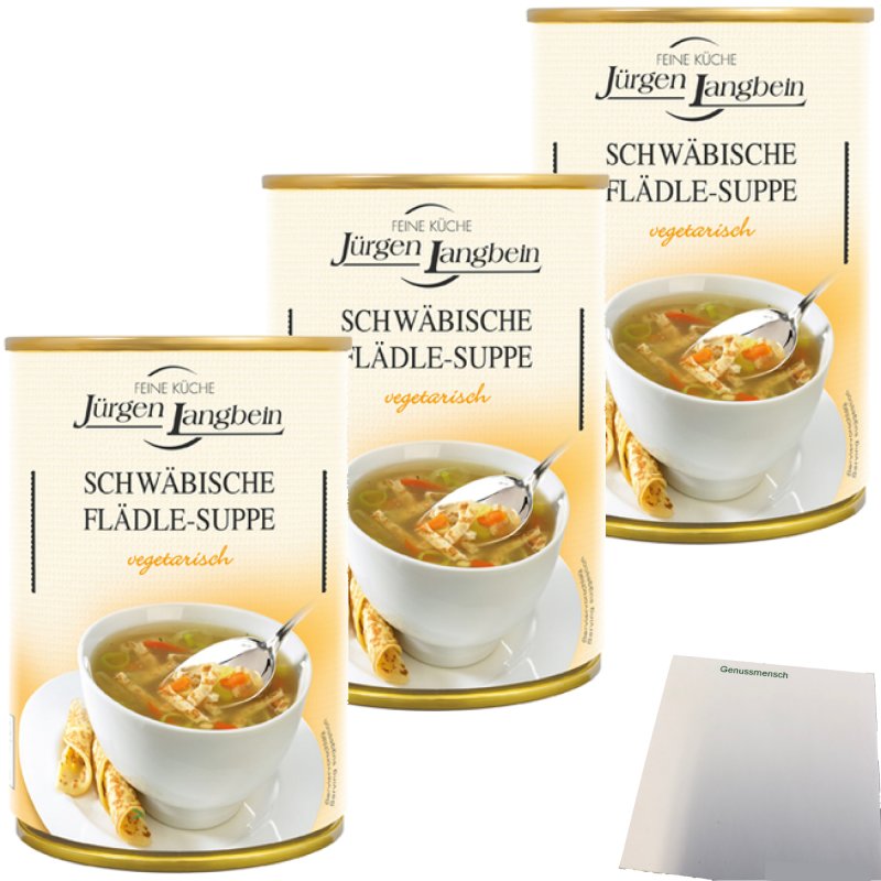 Jürgen Langbein Schwäbische Flädle-Suppe 3er Pack (3x400ml) + usy Blo