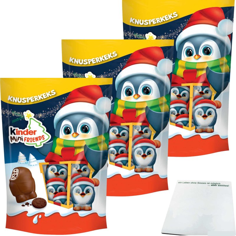 Ferrero Kinder Mini Friends Knusperkeks Weihnachten 3er Pack (3x122g